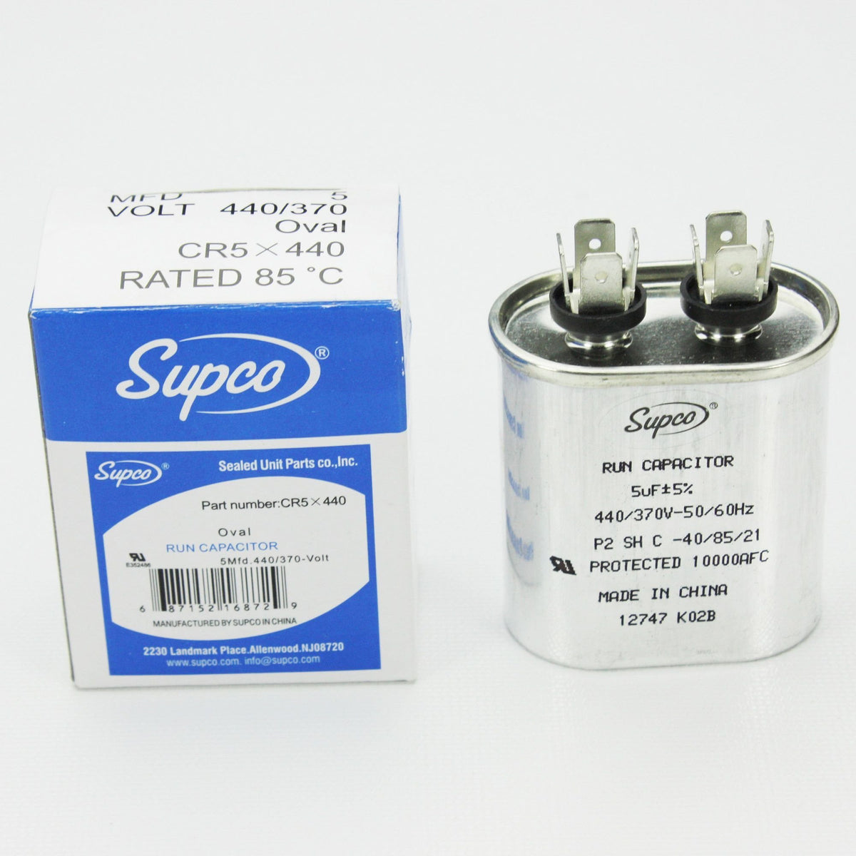 Supco 5 MFD 440 Volt Capacitor for Goodman Trane Rheem A/C – Shield ...